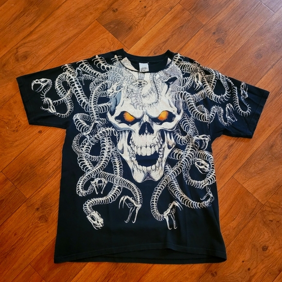 Liquid Blue | Shirts | Vintage Distressed 993 Liquid Blue Medusa Skull ...